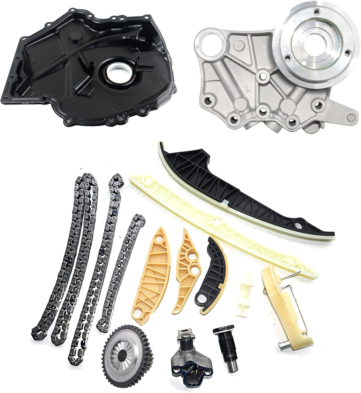 GLOSSY AUTO PARTS Engine Timing Cover Chain Bracket Kit Replacement ...