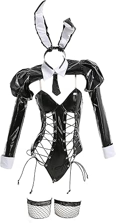 Amazon.com: MEOWCOS Bodysuit for Women Cute Bunny Suit with Long Sleeve ...