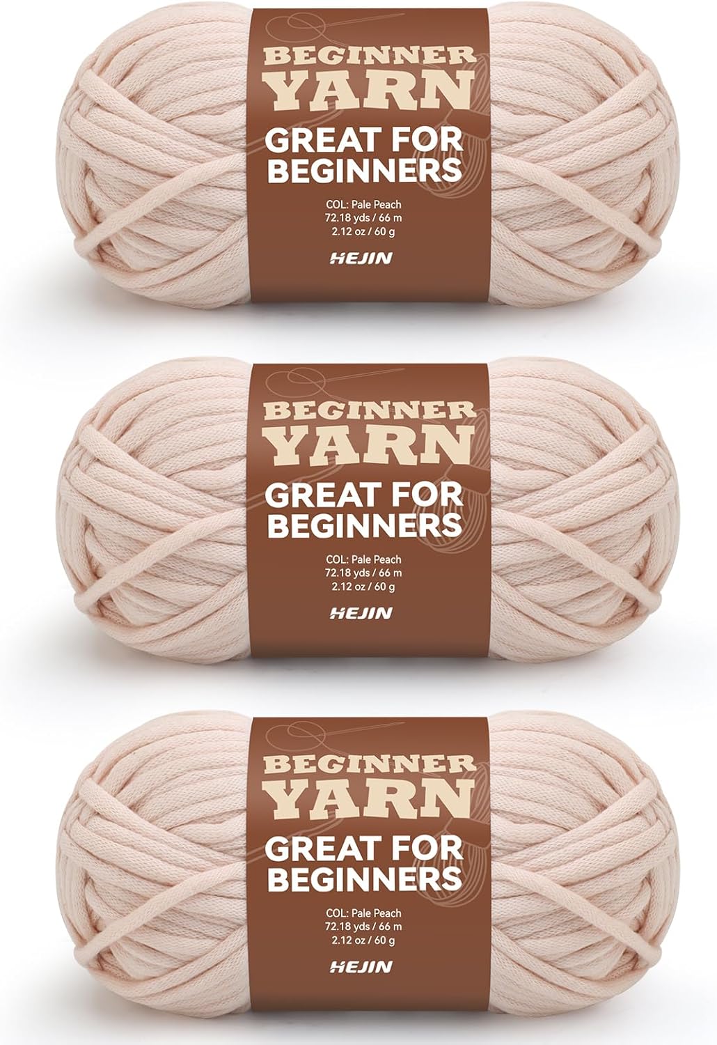 Amazon.com: 3x60g Pale Peach Yarn for Crocheting and Knitting;3x66m ...