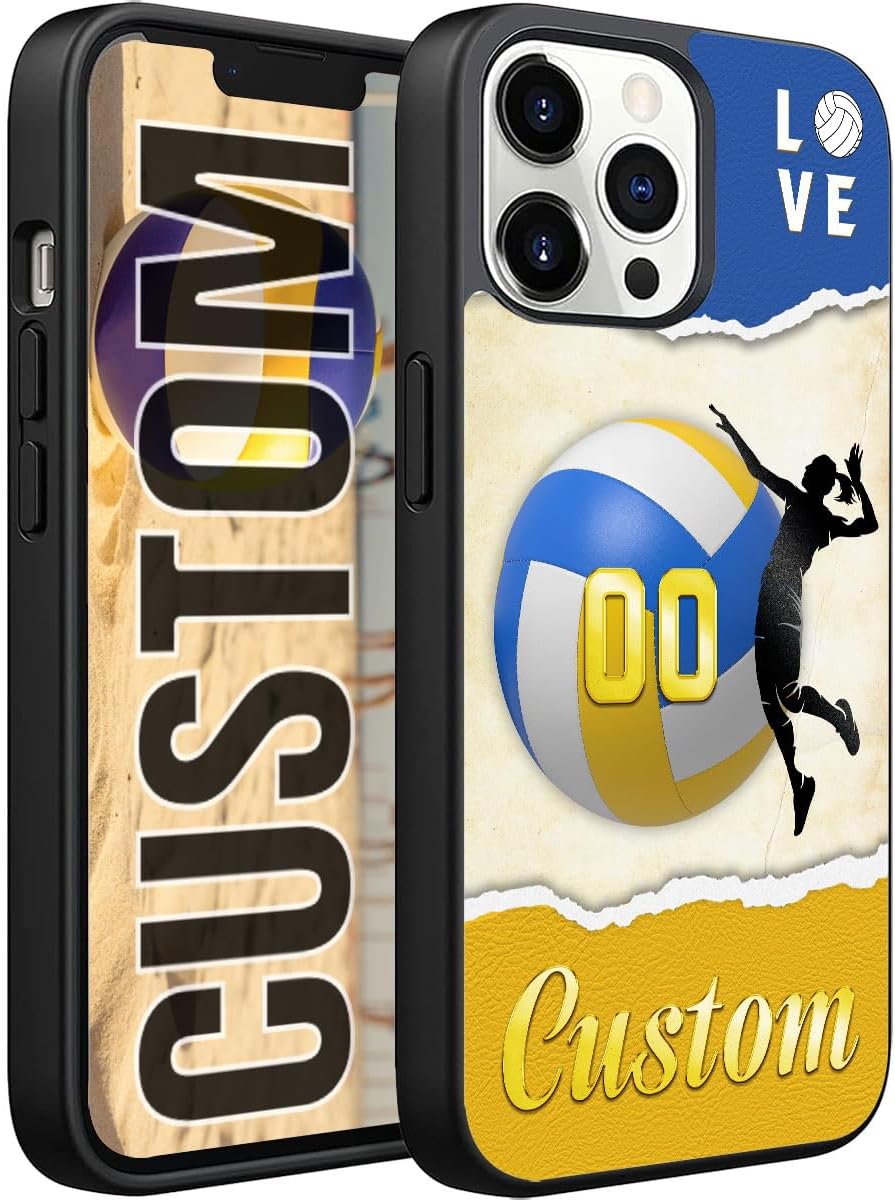 Amazon.com: Personalized Phone Case Custom Volleyball Phone Cases for iPhone 16/15/14/13/12/11 ...