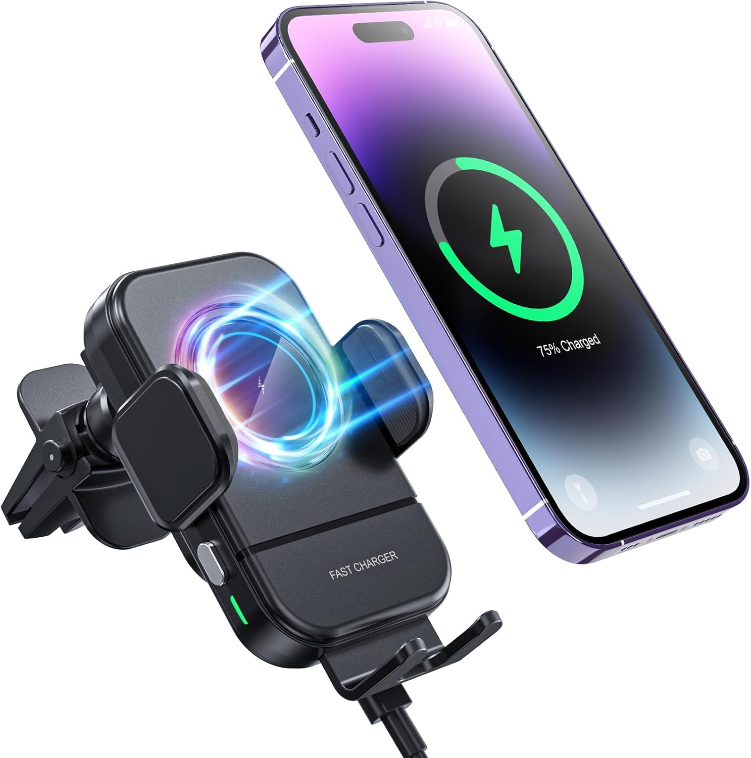 Amazon.com: MZHOU Wireless Car Mount Charger 15W MAX Superfast Charging ...