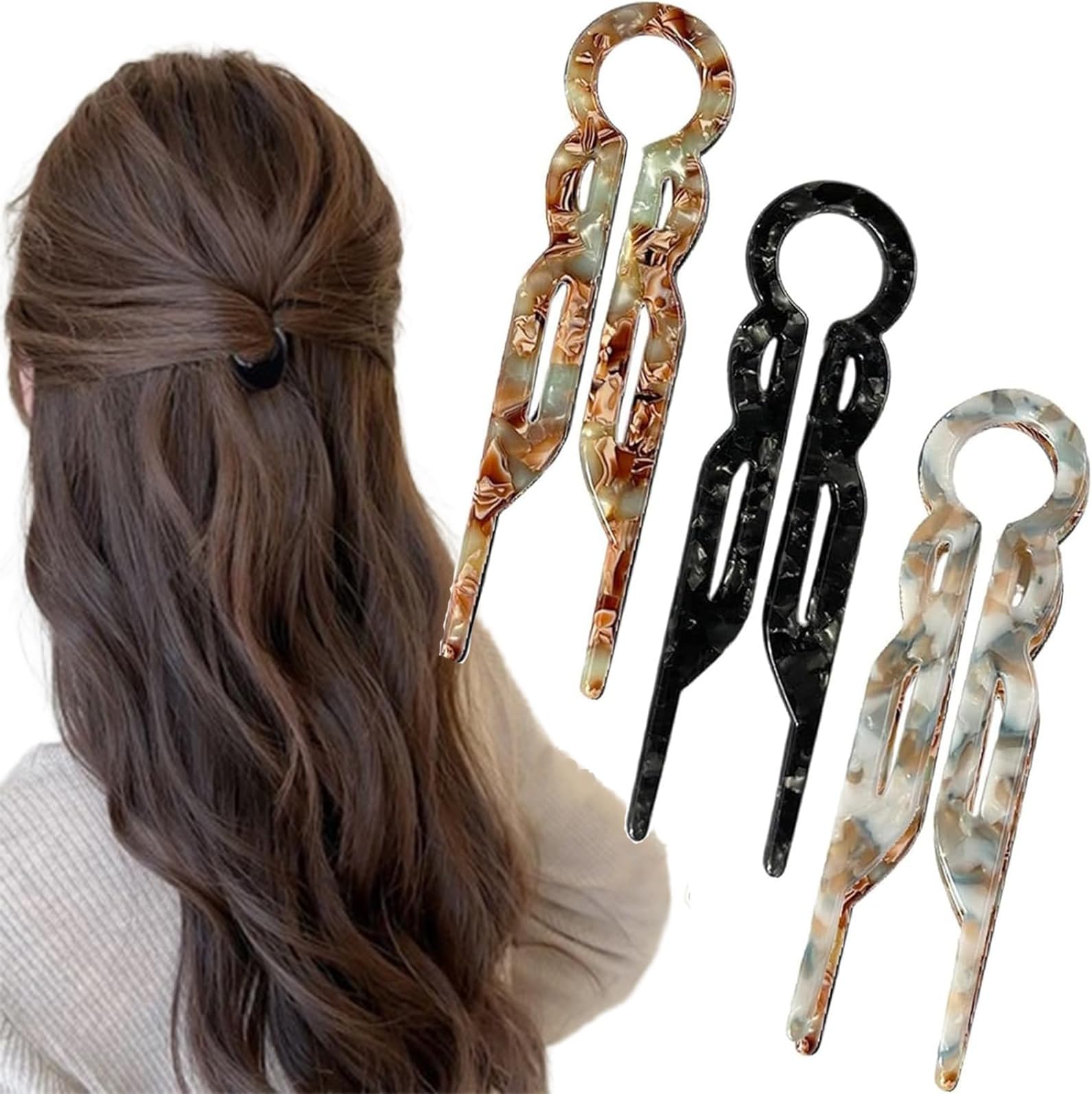 Amazon.com : 4Pcs French Hair Pin, U Shaped Hair Pins for Girls Women ...
