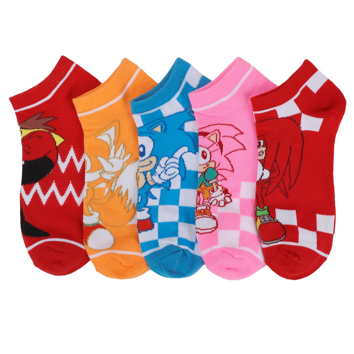 Amazon.com: Bioworld Sonic The Hedgehog Characters Women's 5-Pair Ankle ...