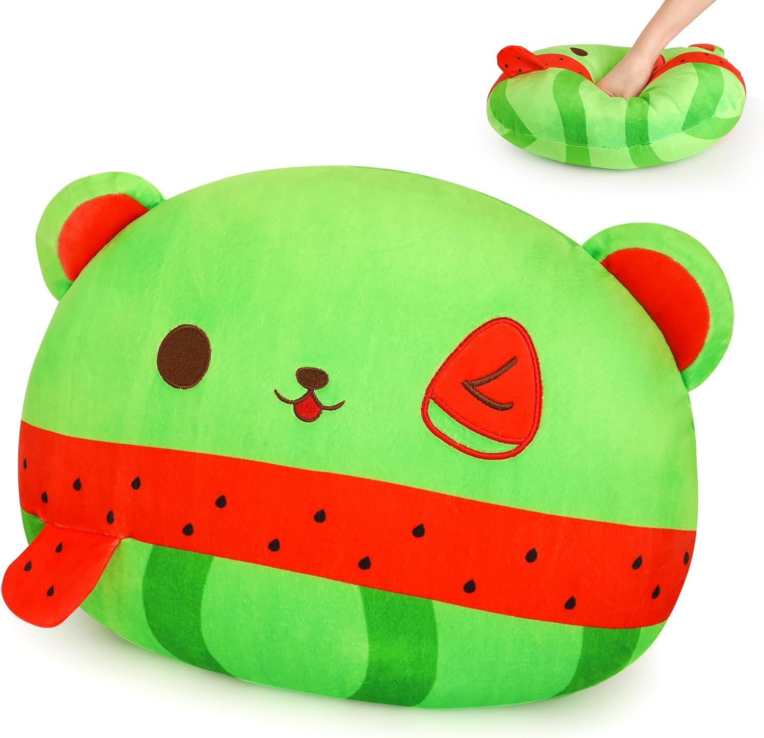 Amazon.com: JEROKUMI Watermelon Plush Pillow, 15" Watermelon Bear Plush ...