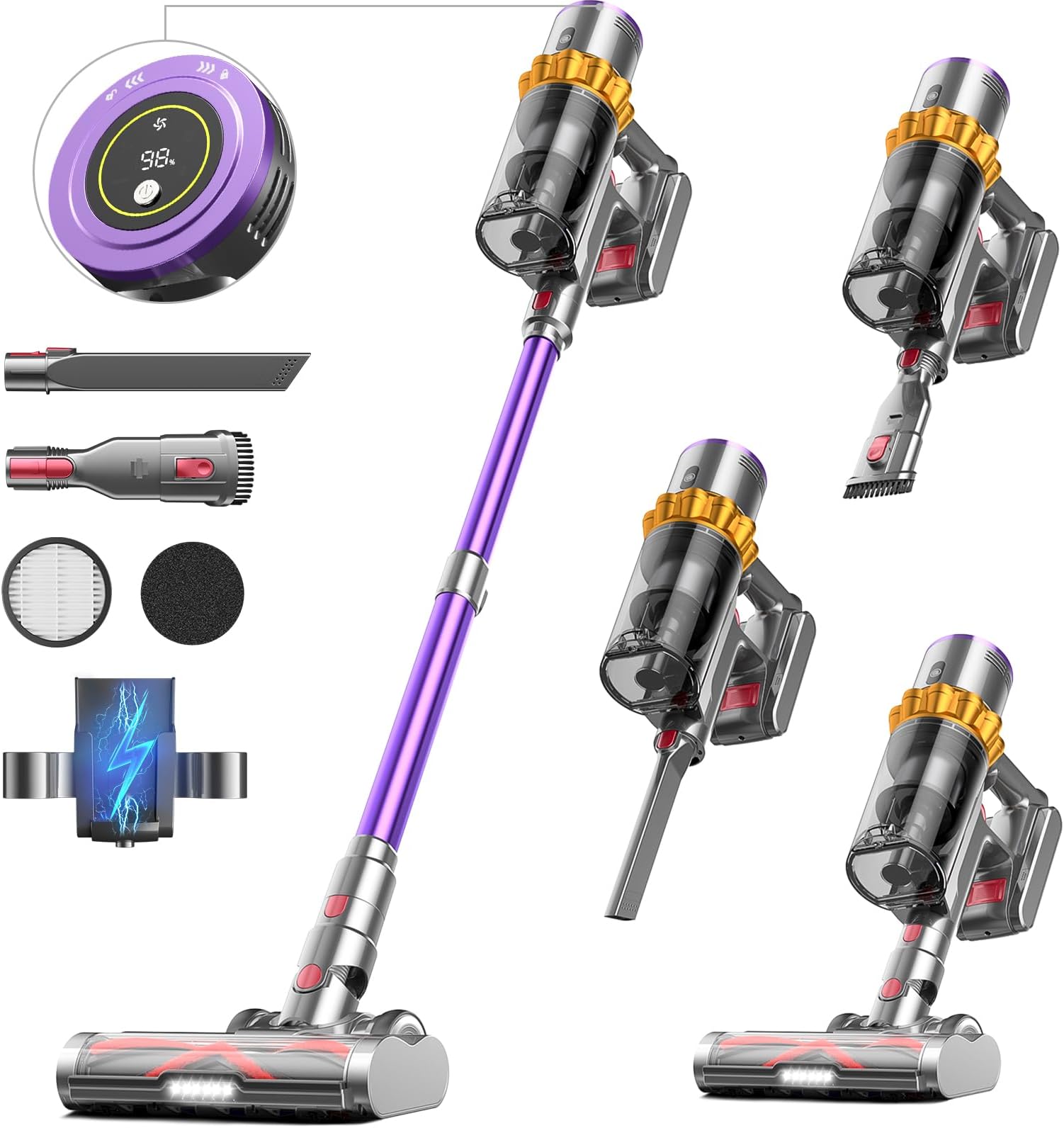 Amazon.com - Vistefly Cordless Vacuum Cleaner V15 Pro Max, 600W 45Kpa ...