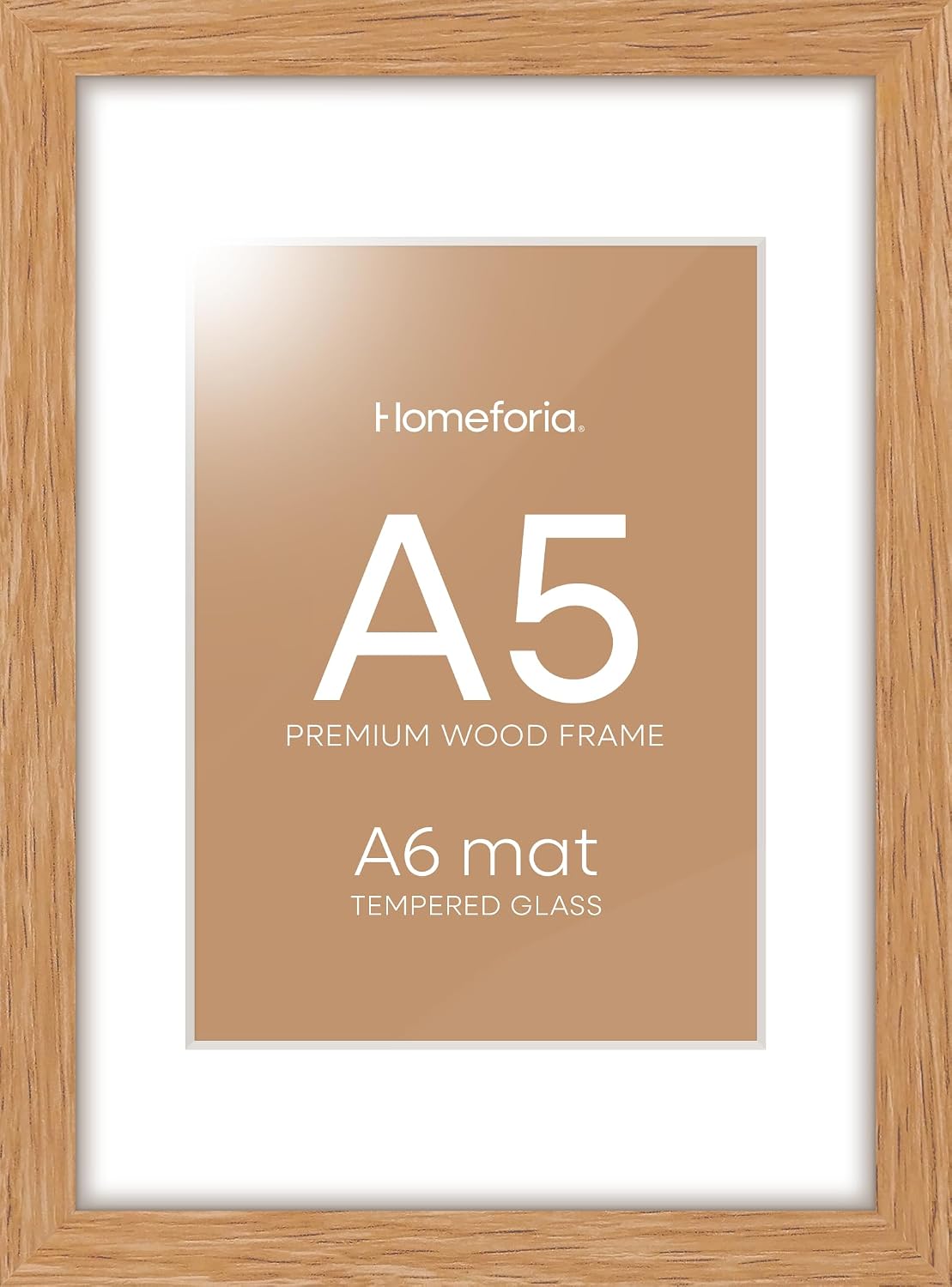 Amazon.com - Homeforia A5 Wood Picture Frame, High-End Natural Wooden ...