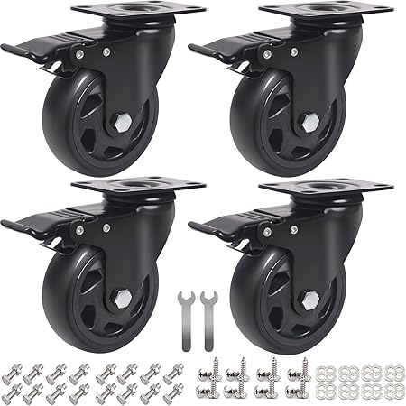 Amazon.com: Casters Set of 4 Heavy Duty - Caster Wheels 5 Inch ...