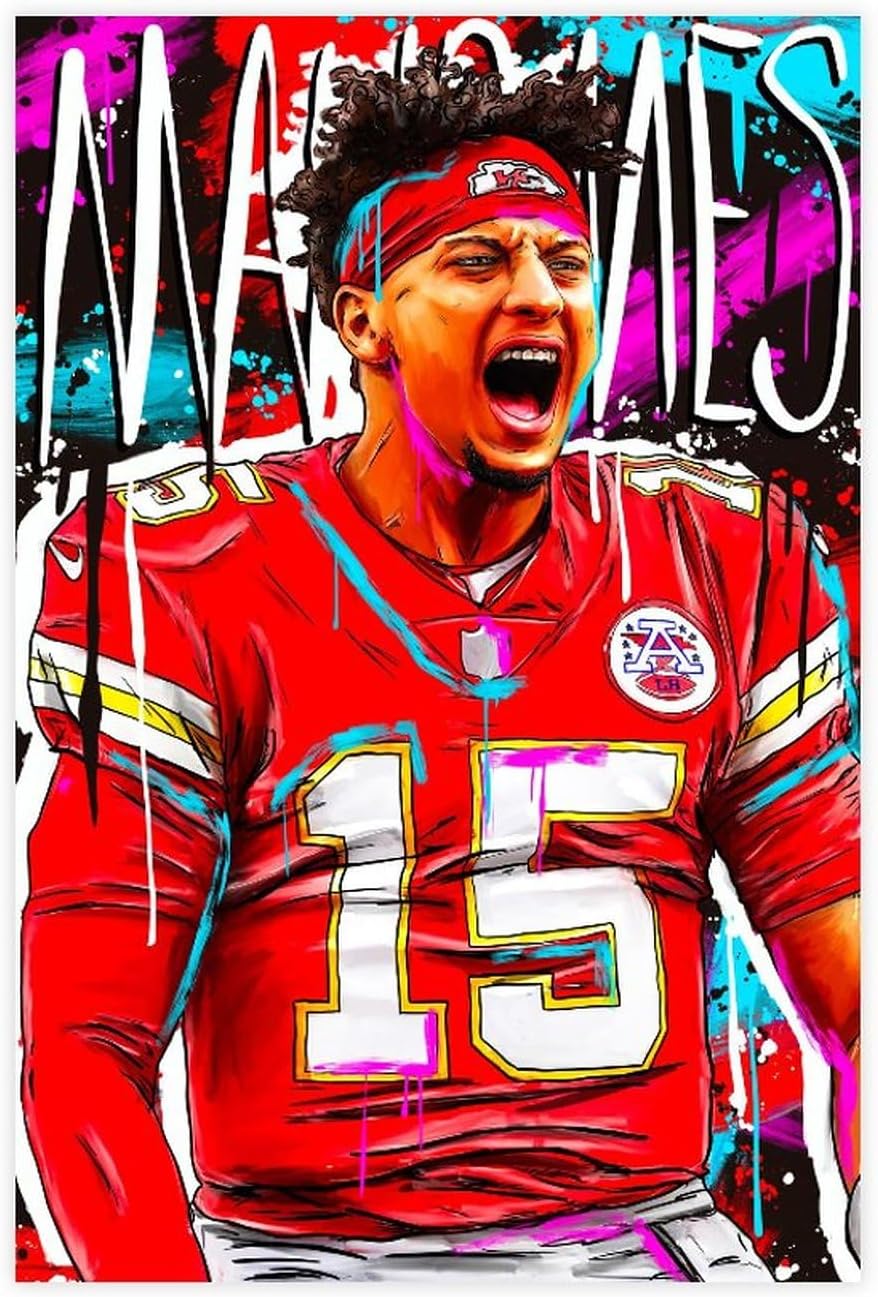 Amazon.com: Patrick Mahomes Posters Football Picture Canvas Posters ...