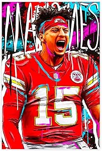 Amazon.com: Patrick Mahomes Posters Football Picture Canvas Poster ...