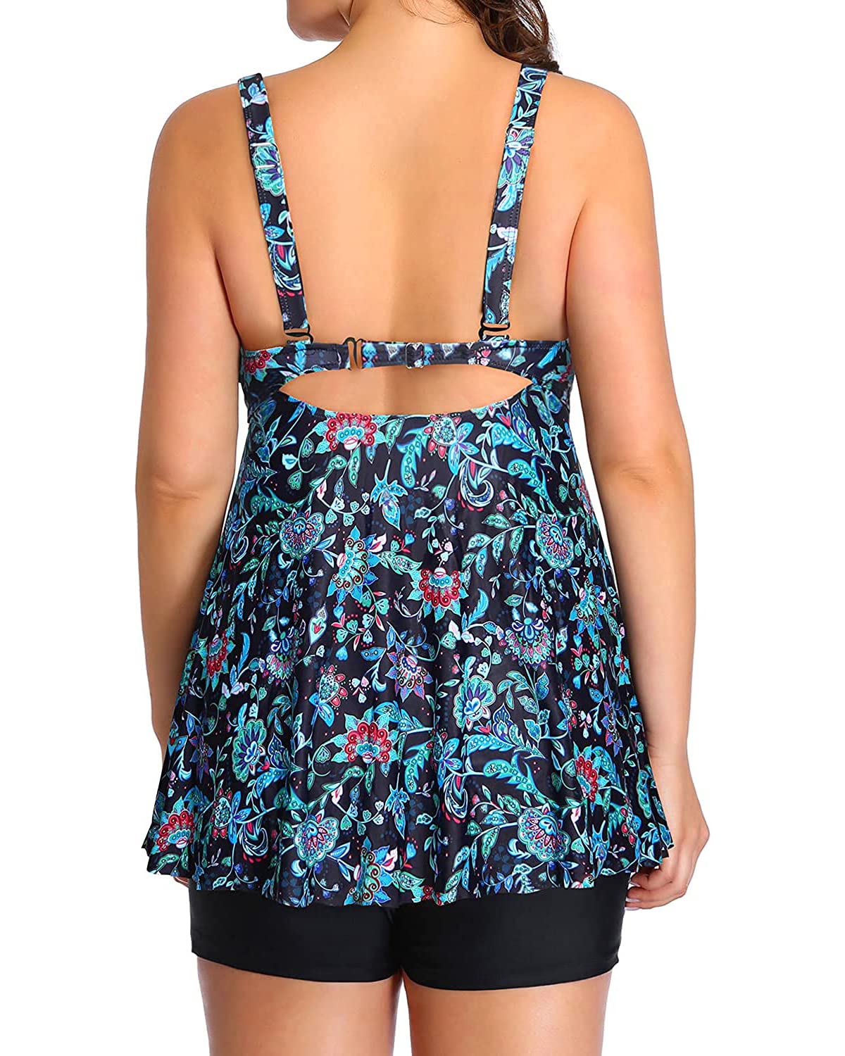 Yonique Plus Size Tankini Swimsuits for Women with Shorts Flyaway ...
