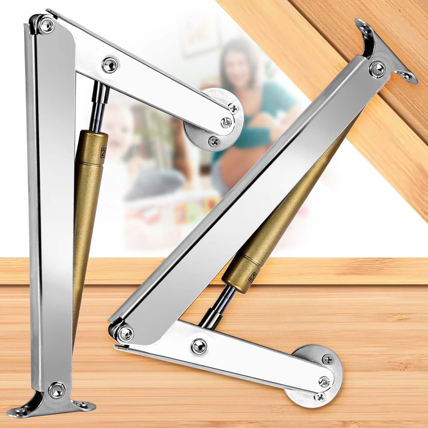 Suemisi 200N Gas Struts Heavy Duty Soft Close Lid Support Hinges ...