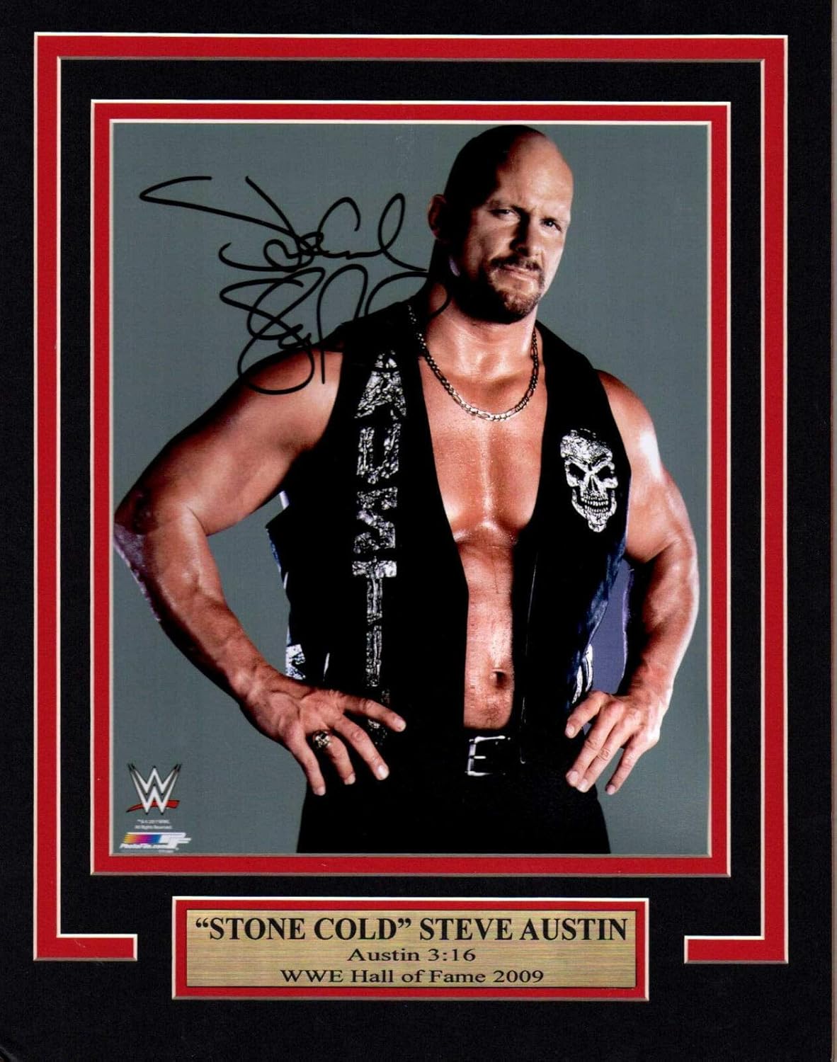 WWE STONE COLD STEVE AUSTIN 11X14 Matted Namplate PHOTO AUTOGRAPH at ...