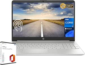 HP Laptop empresarial 2024, visualización táctil FHD de 15.6", i7-1255U ...