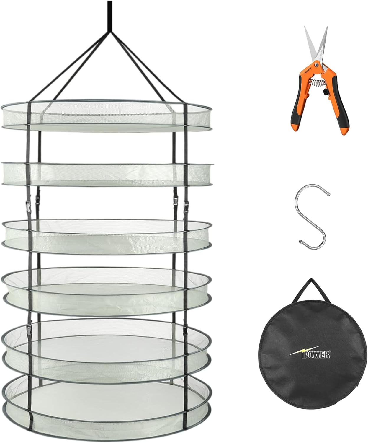 Amazon.com: iPower Herb Drying Rack 6-Layer Collapsible Mesh Hanging ...
