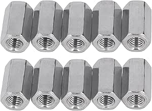Amazon.com: 10Pcs Metric Hex Coupling Nuts M8 X 1.25 24mm Length 304 ...