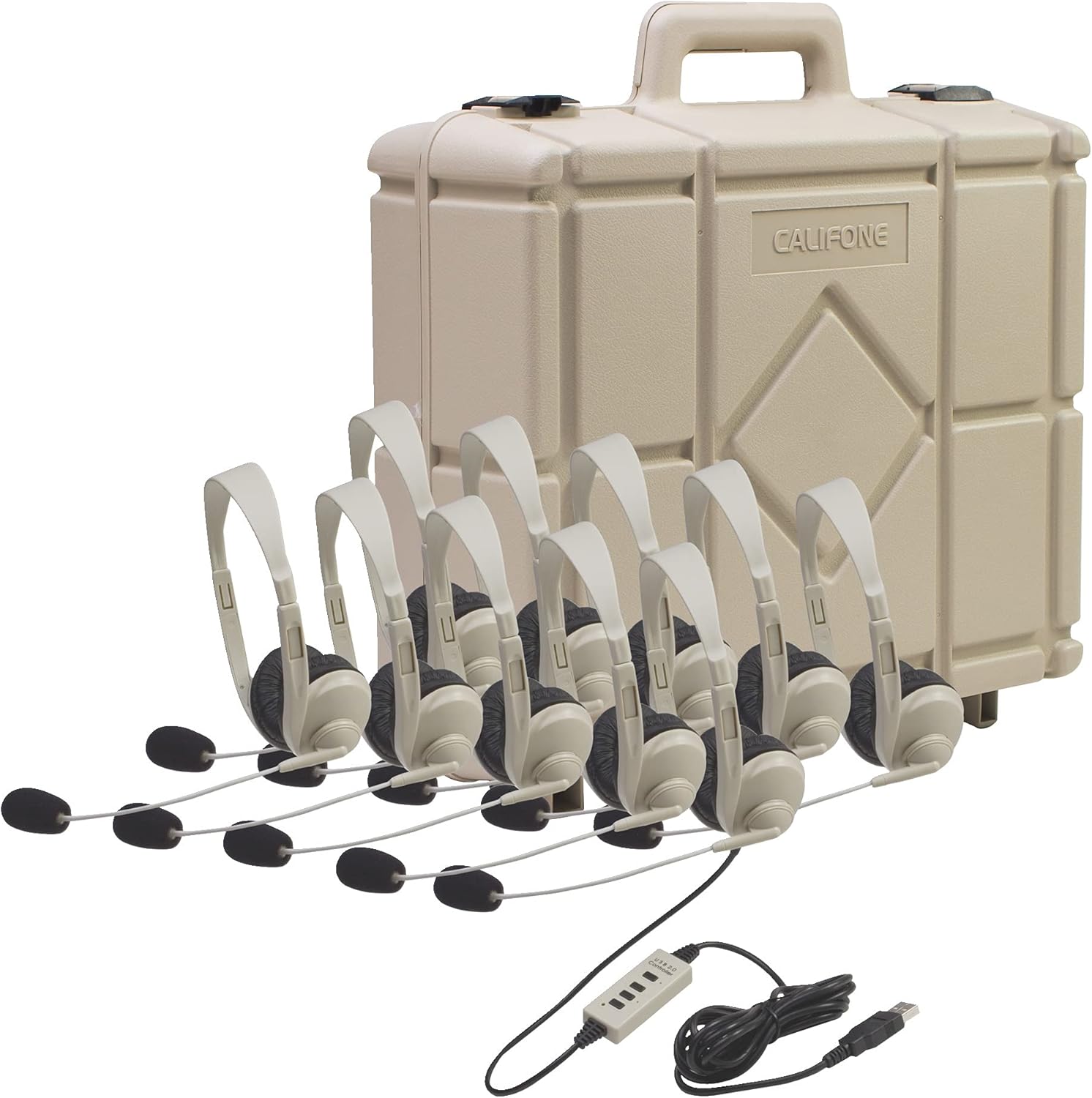 Amazon.com: Califone USB Multimedia Stereo Headphones with Microphone ...