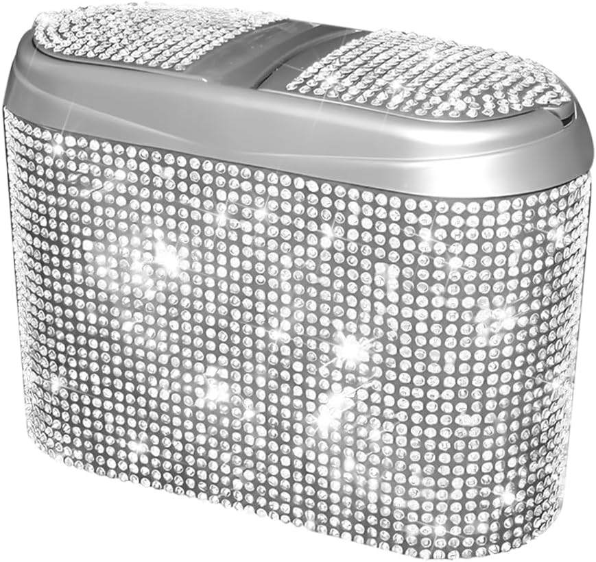 Amazon.com: Mandark Bling Car Trash Can with Lid, Cute Diamond ...