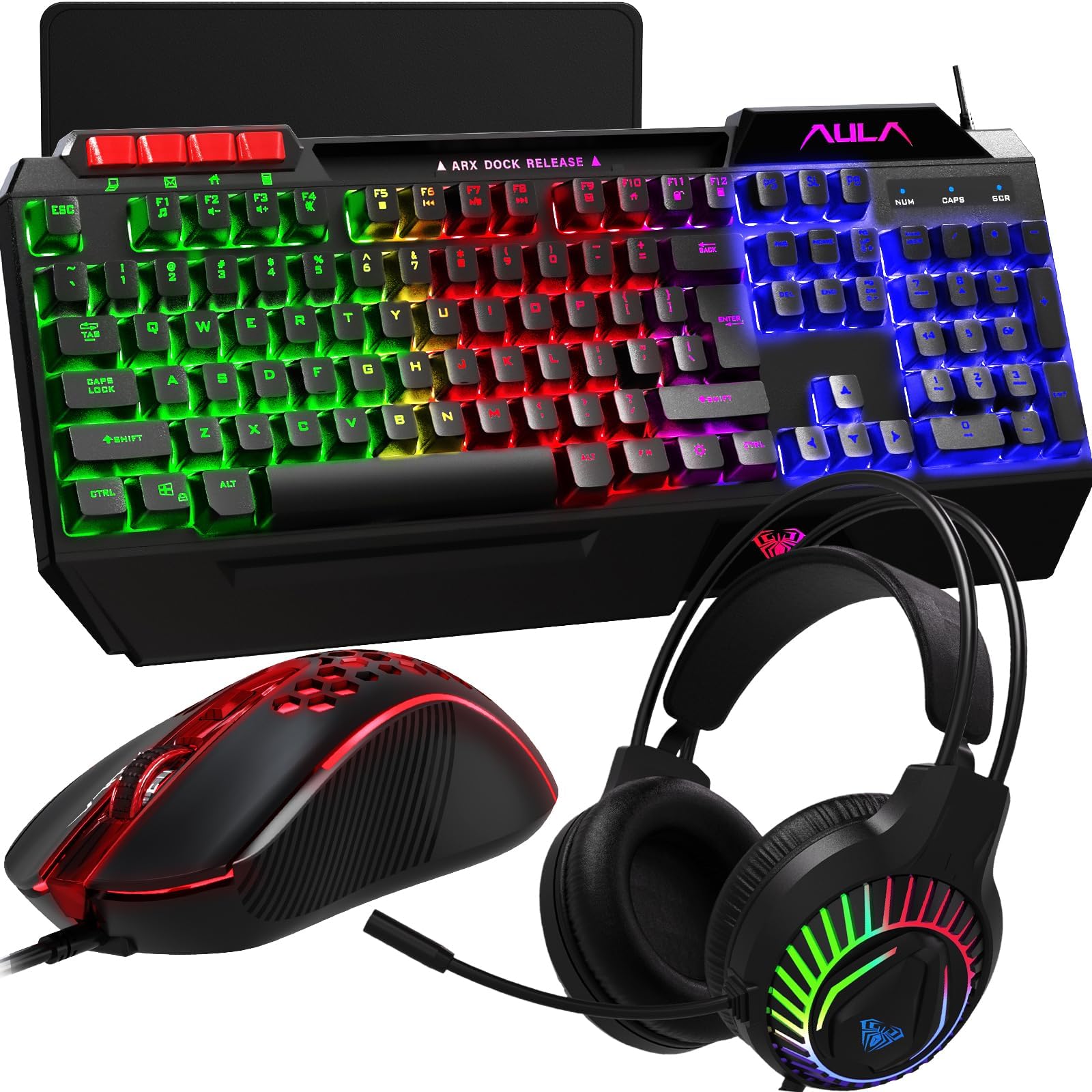 Amazon.com: Ritz Gear RGB Gaming Accessories Kit | 4-in-1 Rainbow LED ...