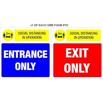 Exit Entrance Only Retail Customer Traffic One Way Social Distancing ...
