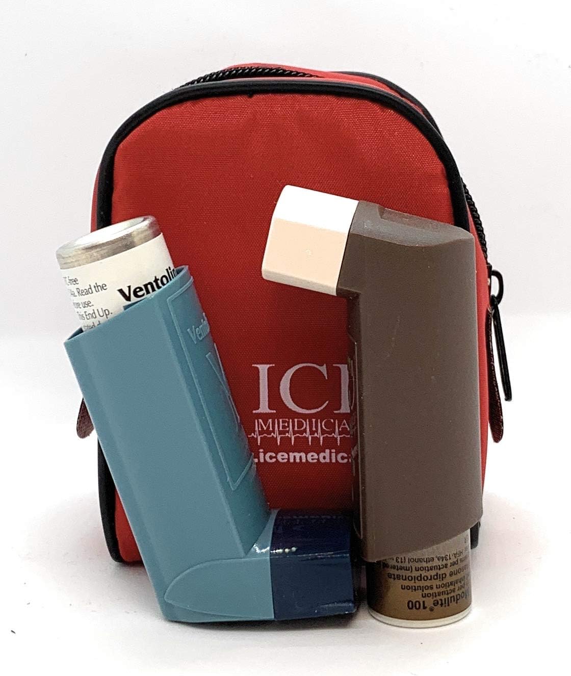 ICE Medical Asthma Inhaler Medication Bag – Small (Red) – BigaMart