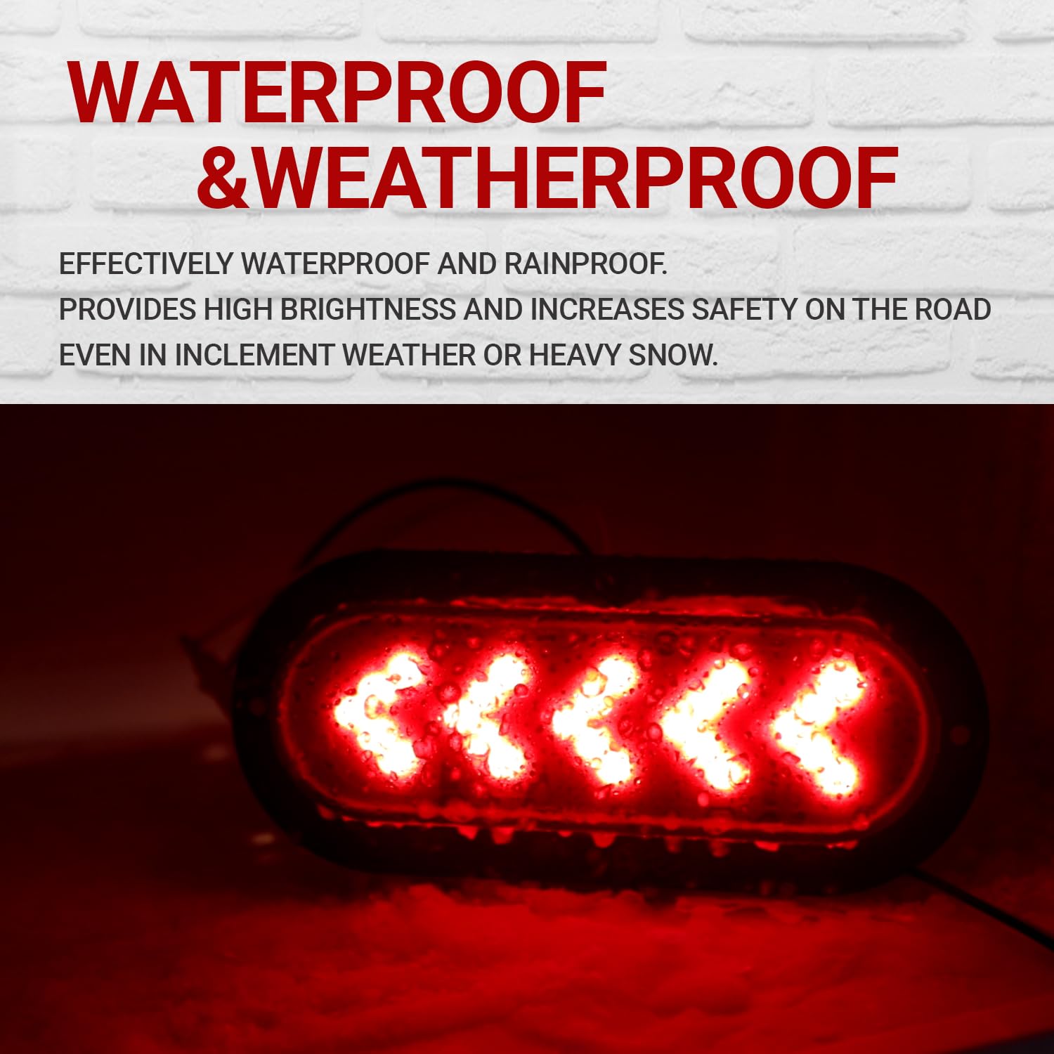 Snapklik.com : (Pack Of 2 6 Inch Oval ARROW Red Lights 25 LED Tail ...
