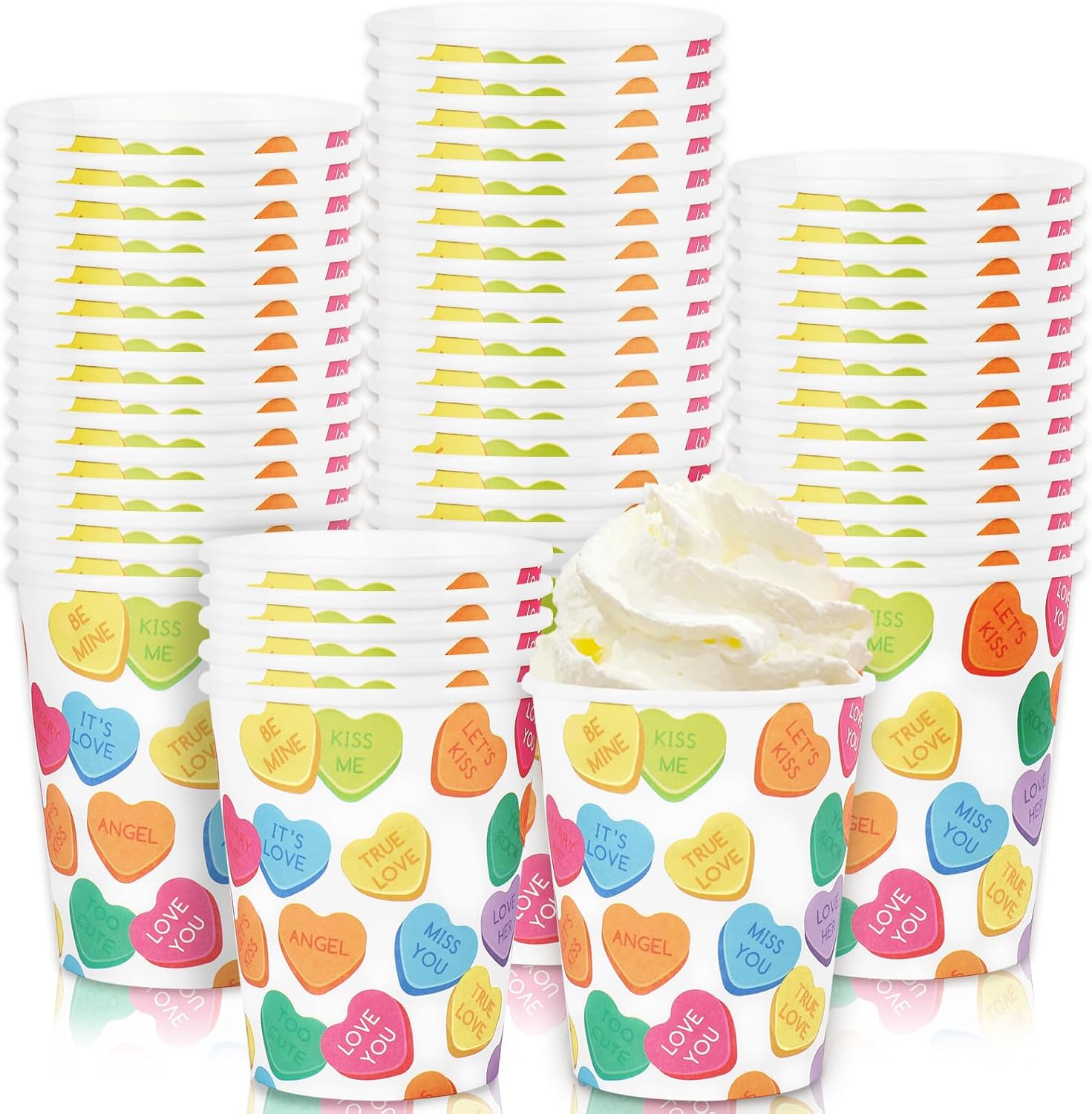 Amazon.com: Whaline 50Pcs Valentine's Day Disposable Cups 9oz ...