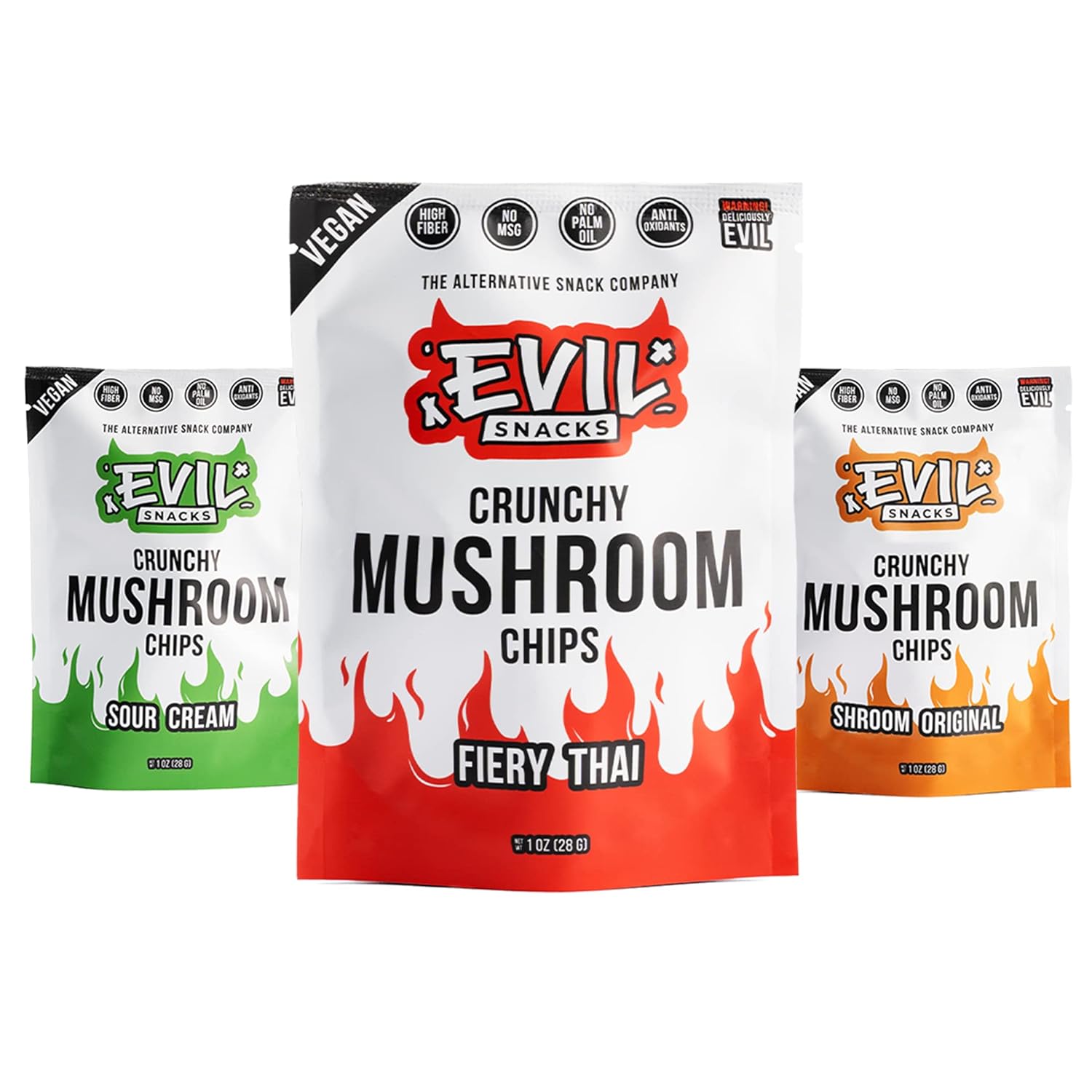 Amazon.com : EVIL SNACKS Organic Mushroom Chips - VARIETY PACK ...