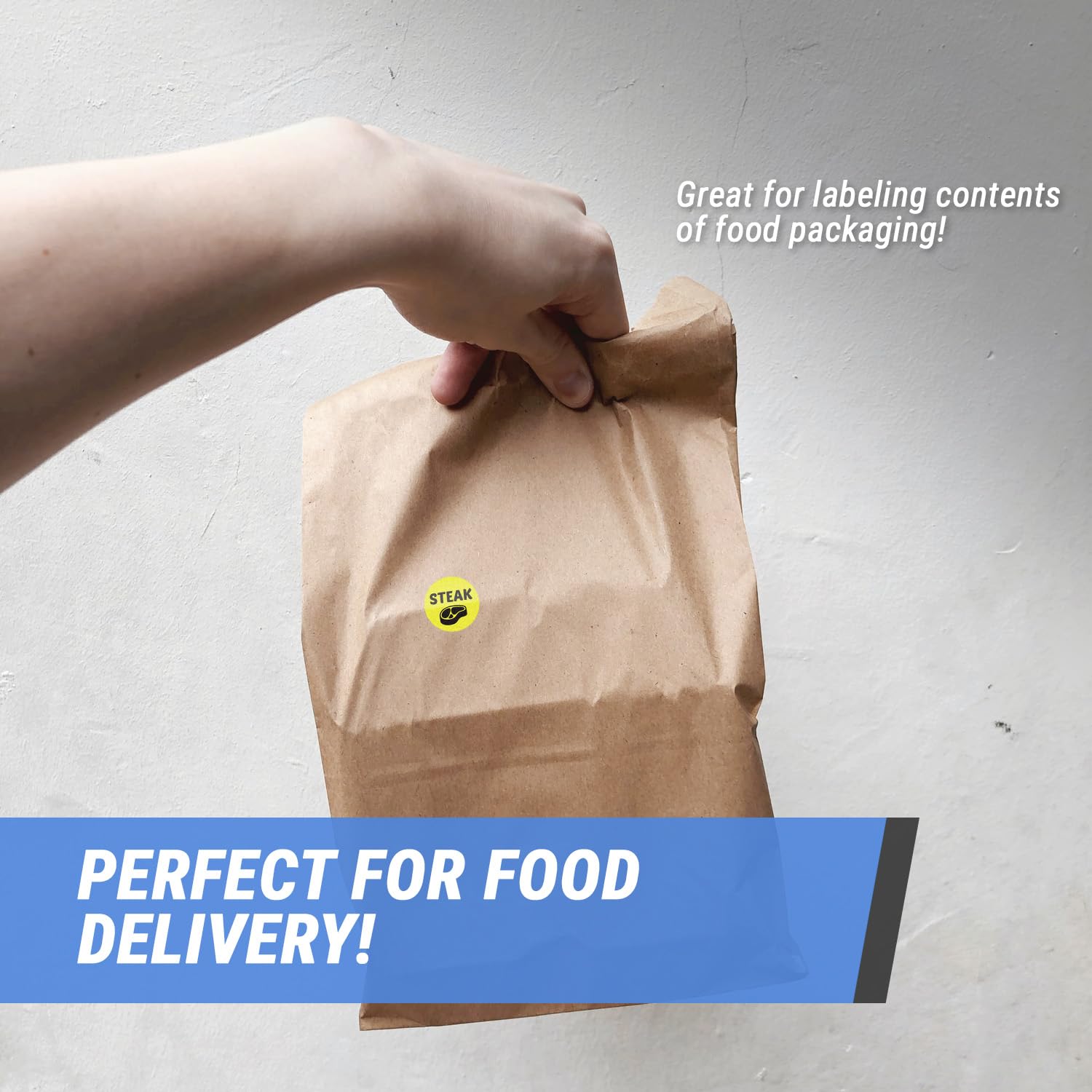 Snapklik.com : Steak Stickers - 1 Inch Round Circle Steak Food Labels ...