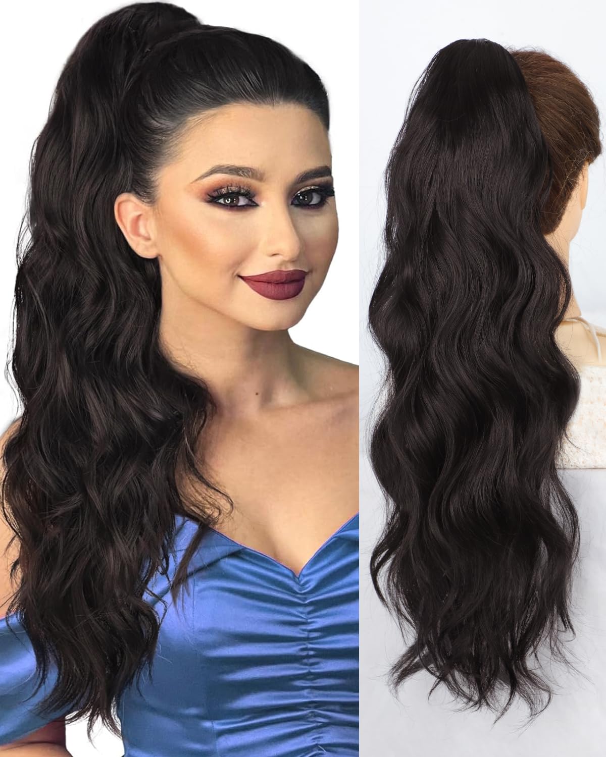 Amazon.com : Rosooi Claw Clip Ponytail Extension 24 Inch Long Ponytail ...