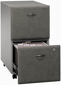 Pewter Finish Two Drawer Rolling File Cabinet - Series A : Amazon.ca: Home
