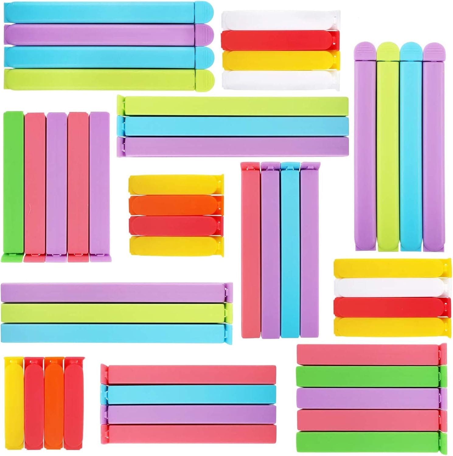 Amazon.com: BAKHUK 48pcs Plastic Sealing Clips Bag Clips for Food, Chip ...