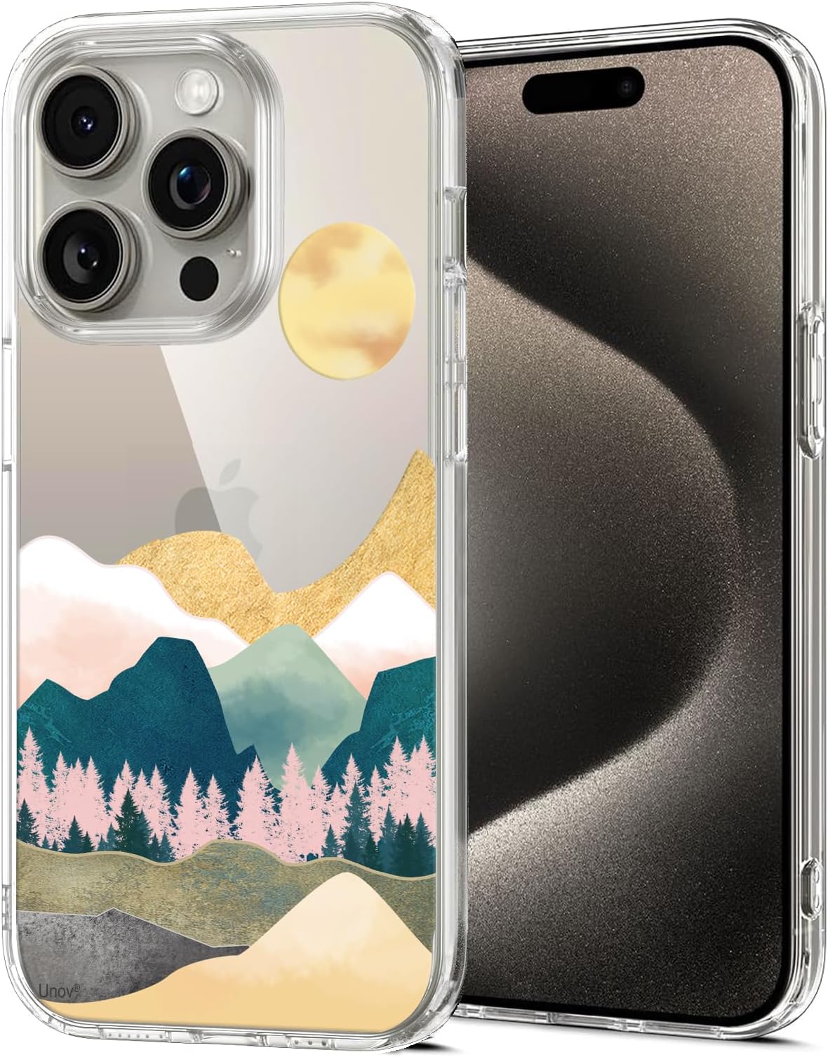 Amazon.com: iPhone 15 Pro Boho Floral Forest Pine Tree Nature Mountain ...