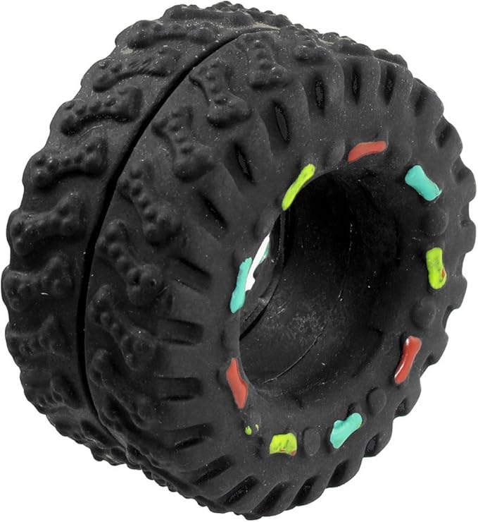 Pet Supplies : TOOGOO(R) Black Vinyl Rubber Tire Tyre Shaped Bone ...