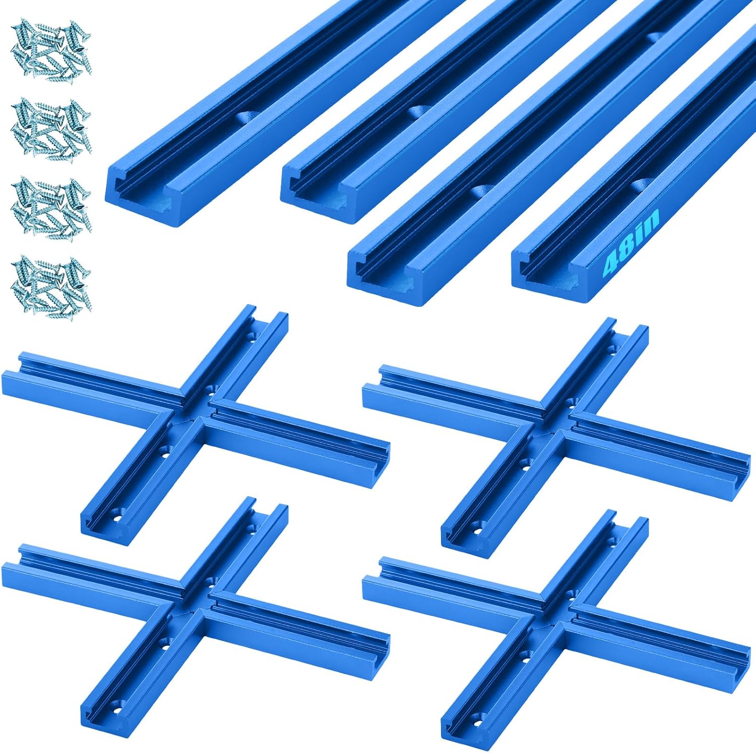 Amazon.com: Zonon 4 Set 48'' T Track for Woodworking and T Track ...