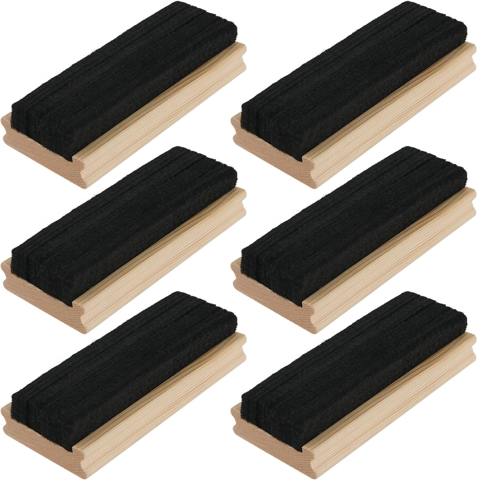 FUNSUEI 6 PCS Chalkboard Eraser with Wooden Handle, Wood Whiteboard ...