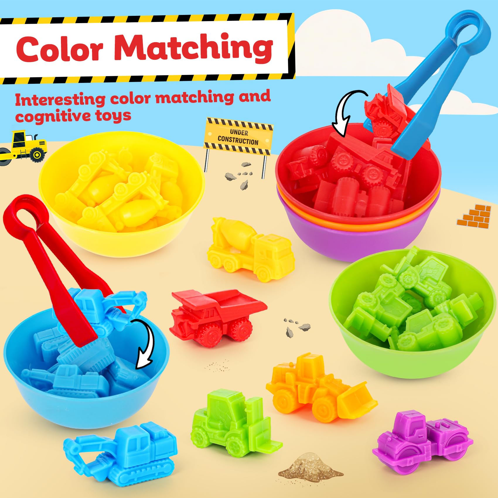 Snapklik.com : Counting Construction Vehicles Color Sorting Matching ...