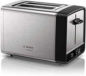 Bosch DesignLine TAT5P420DE Compact Toaster, Integrated Stainless Steel ...