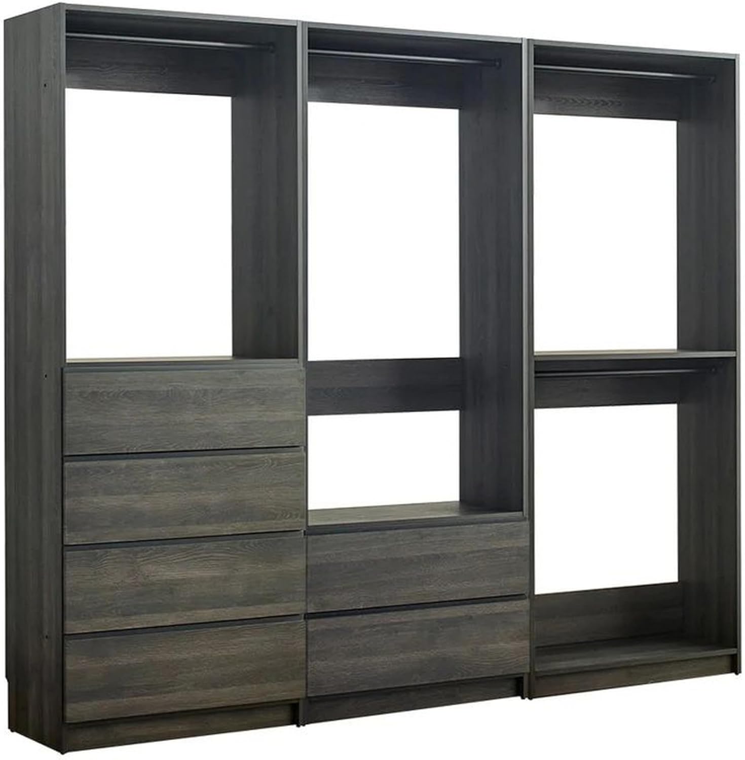Amazon.com: Benjara Dee Modular Closet System, 4 Hanging Rods, 6 ...