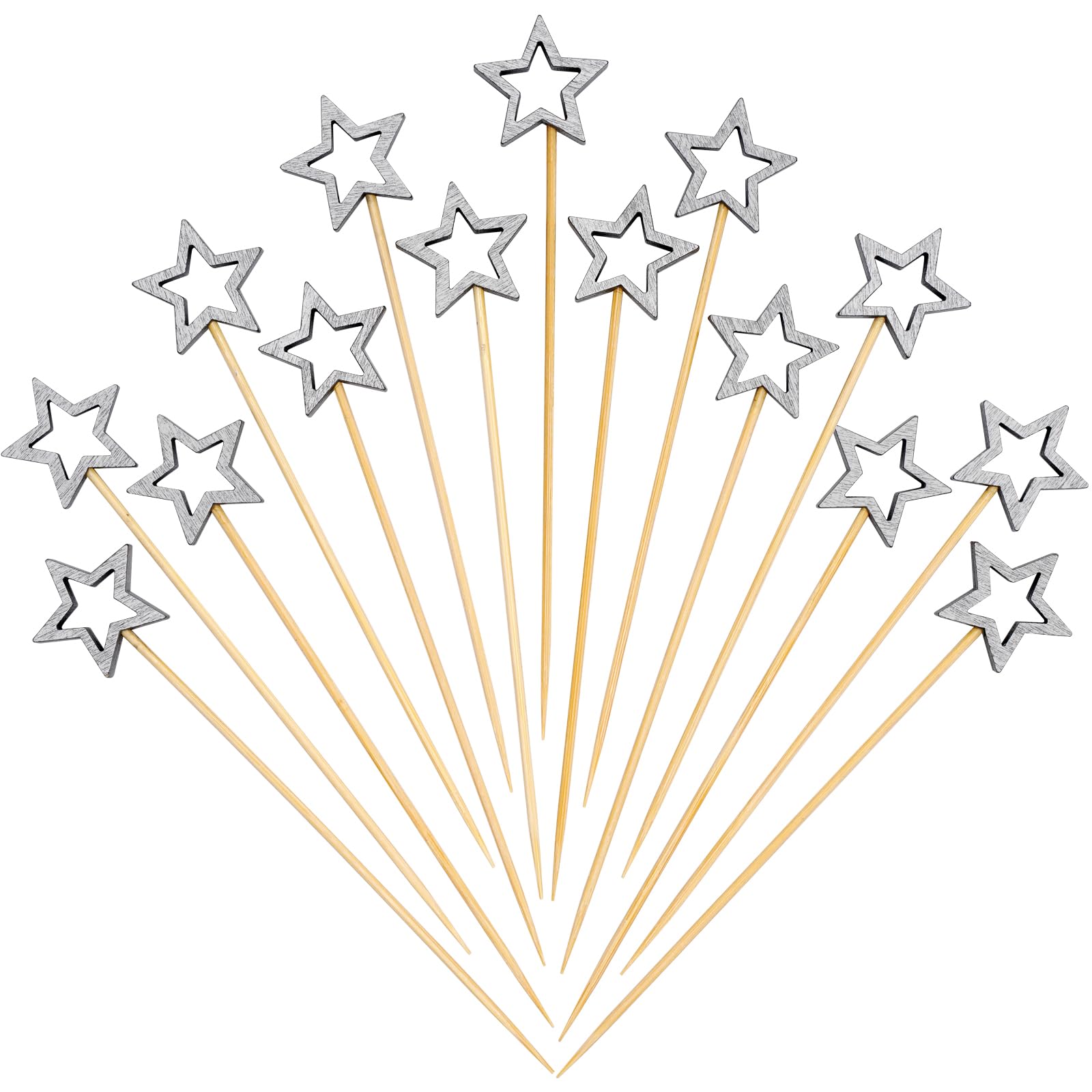 Amazon.com | Minisland Matt Silver Star Cocktail Picks, 5.5 Inch Long ...