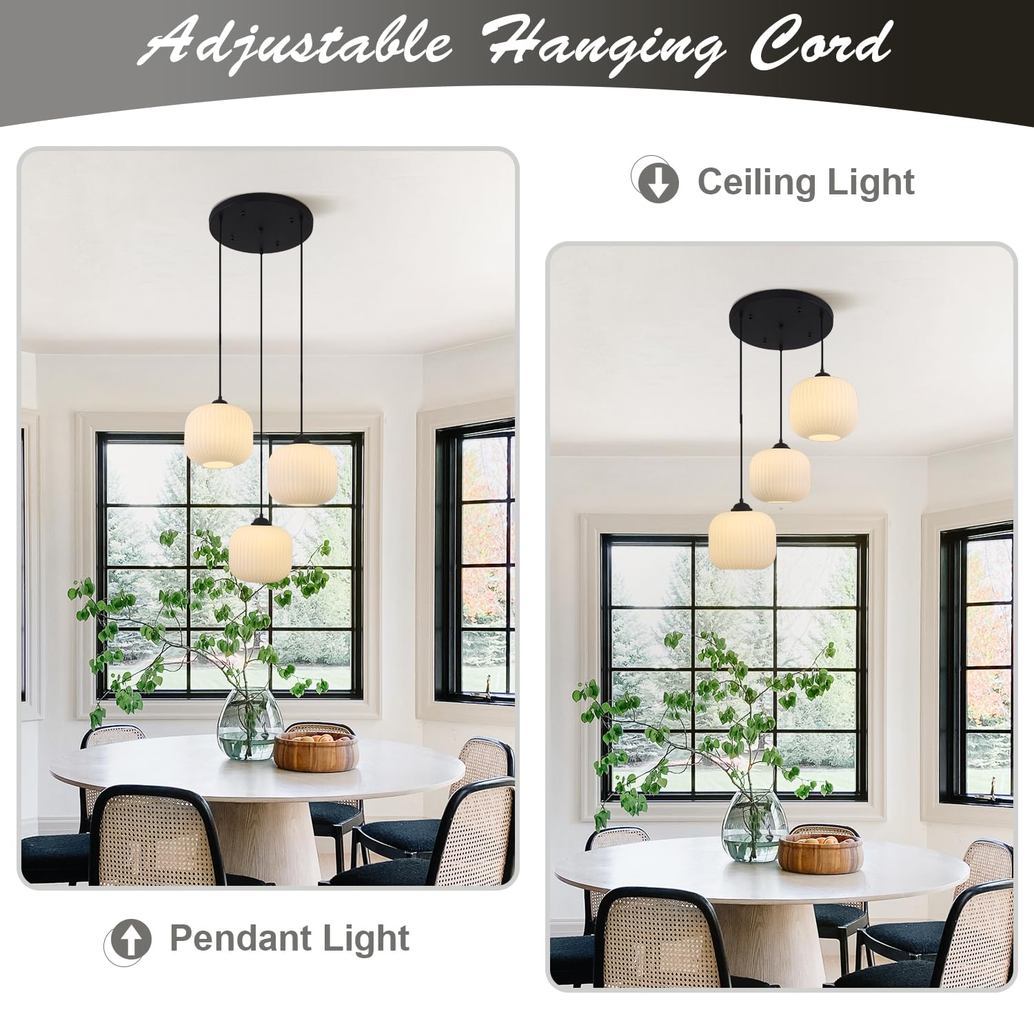 Snapklik.com : Lighting 3 Light Cluster Pendant Modern Frosted Globe ...