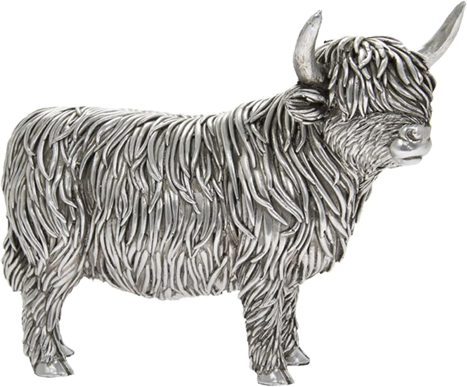 Small Silver Highland Cow and Wee Calf Ornament : Amazon.co.uk: Home ...