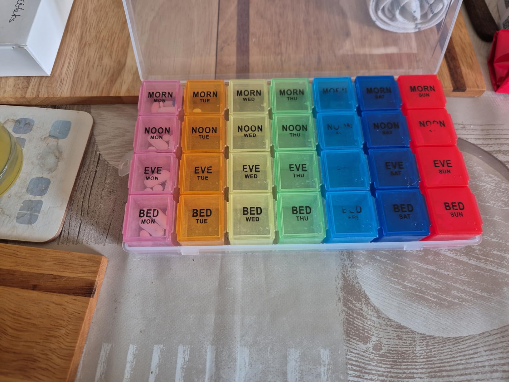 ZVZM Pill Box Organiser 7 Day 4 Times a Day, Extra Large Medication ...