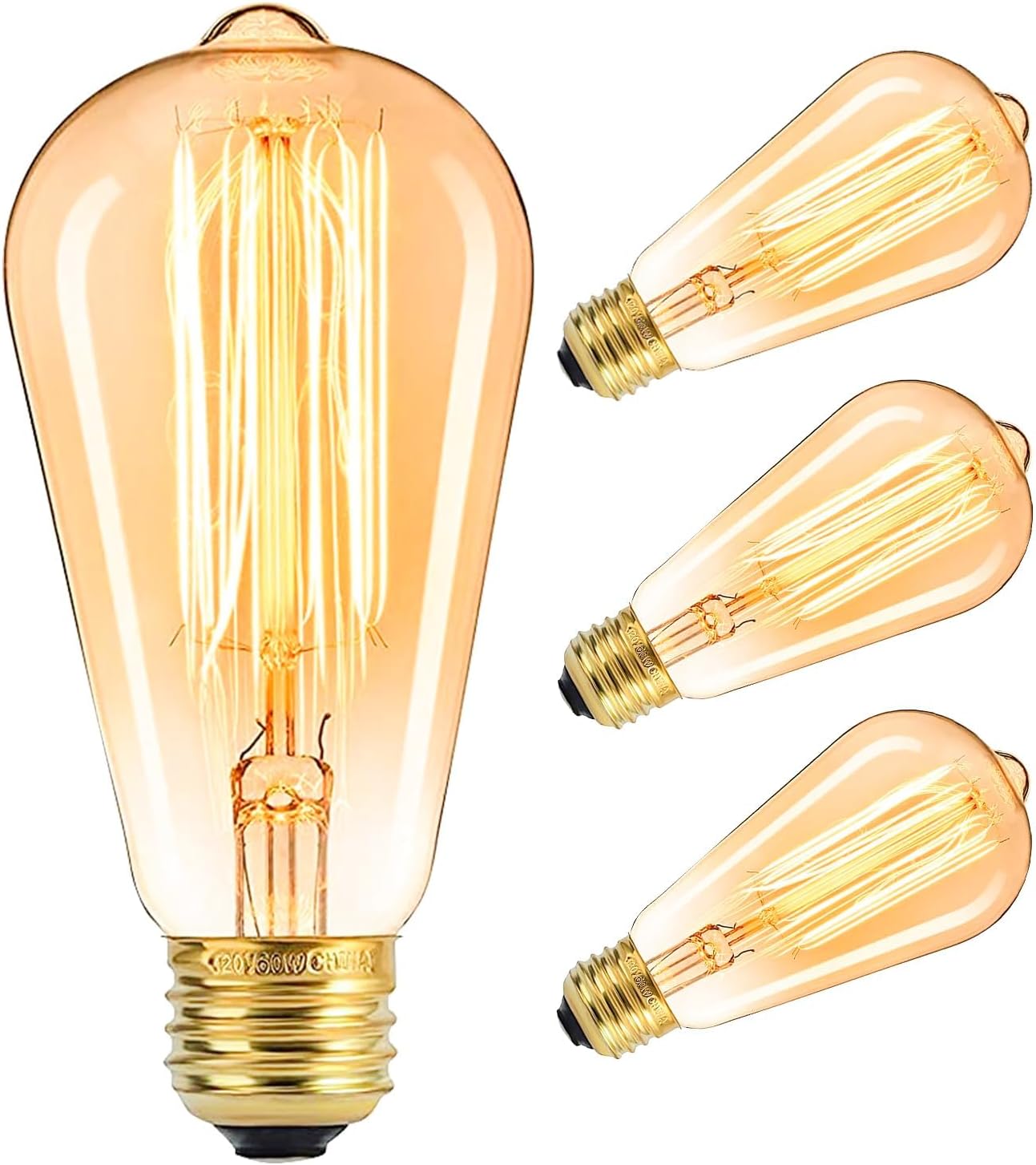KAMYSEN Edison Light Bulbs,Dimmable Vintage Light Bulbs 40 Watt ...