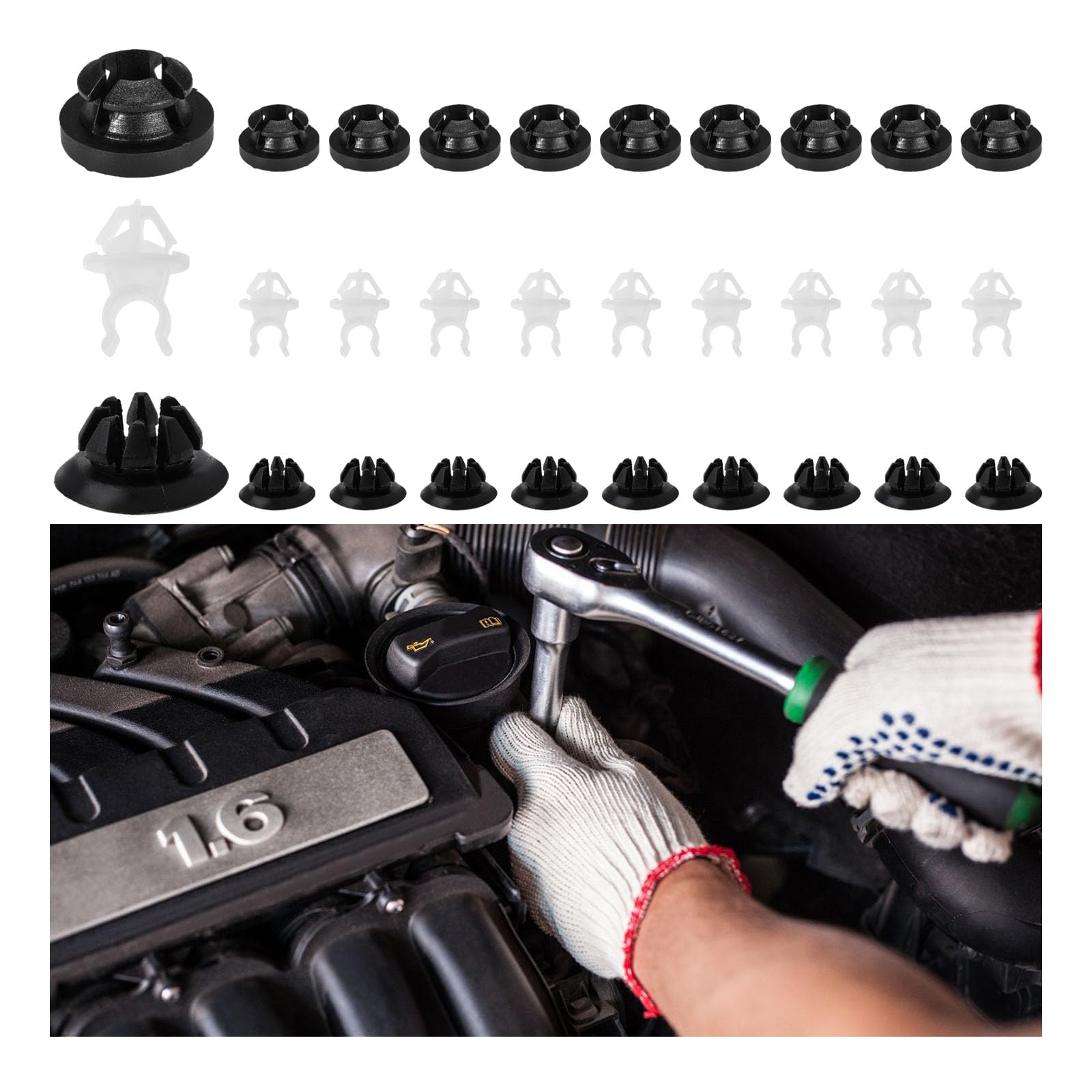 Amazon.com: Augeny 30 PCS Car Hood Prop Rod Holder Clips, Auto Engine ...