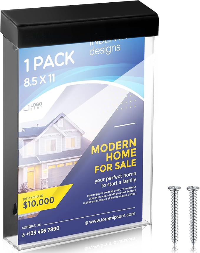 Amazon.com : Thyle 8.5 x 11 Inch Outdoor Brochure Holder with Lid ...