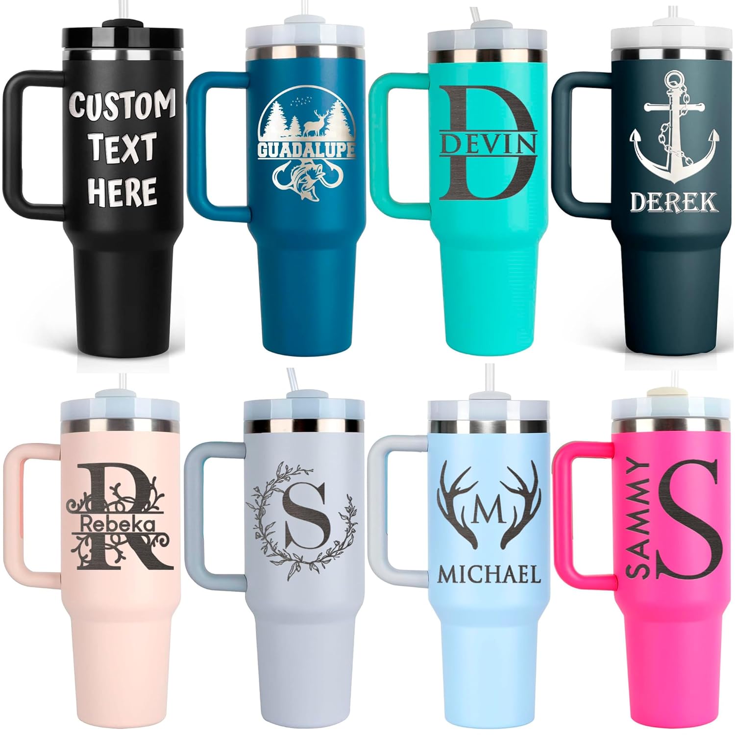 Amazon.com: Custom 40oz Personalized Stainless Steel Tumbler With ...