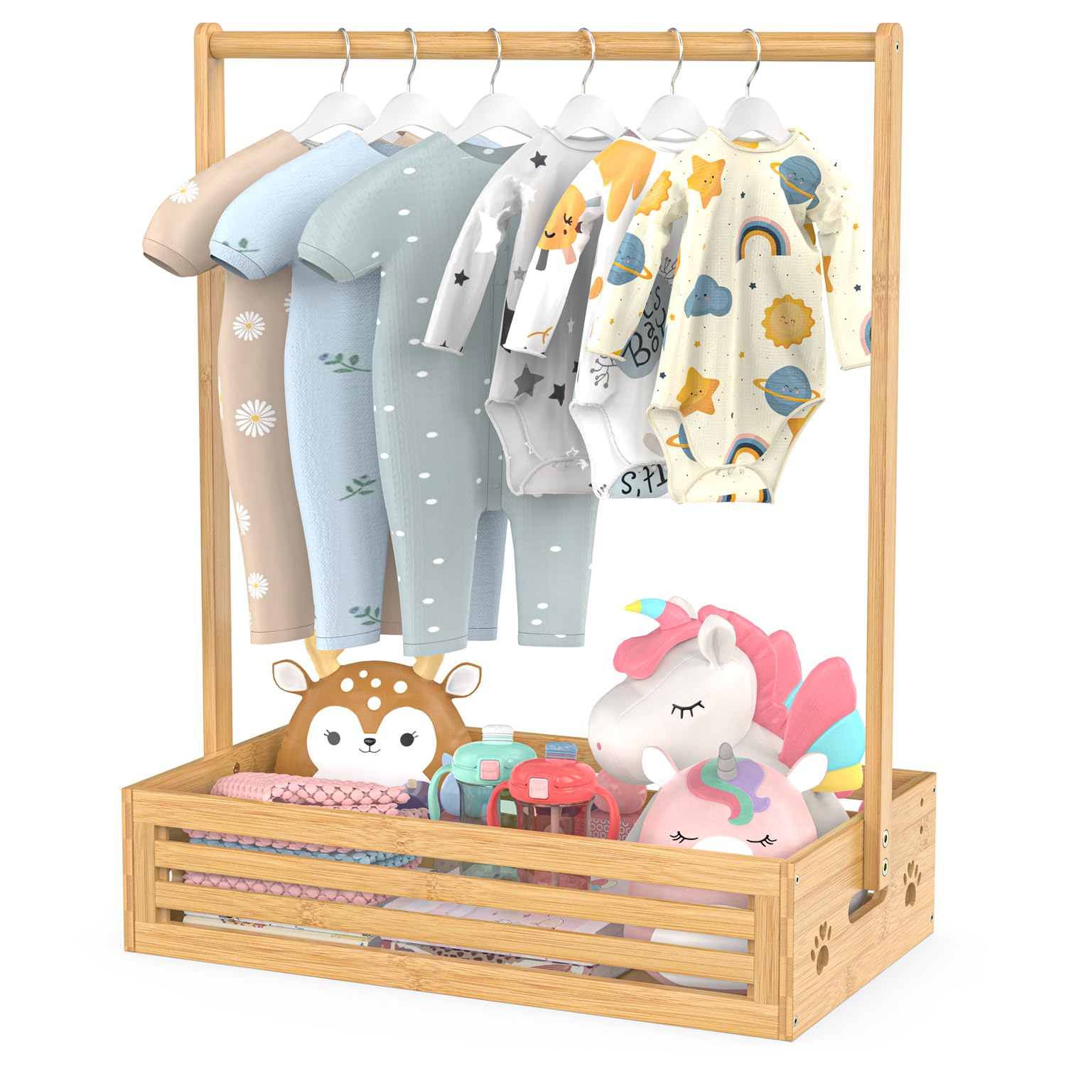 Amazon.com: BAMBOOHOMIE Baby Clothing Rack for Toddler, Pets Clothes ...