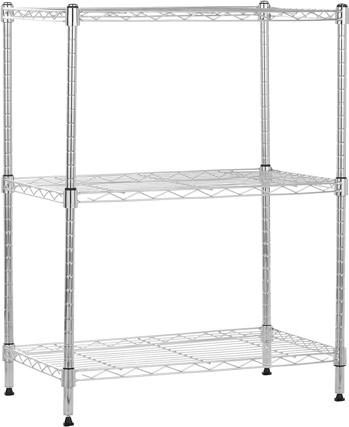 Amazon.com: Amazon Basics 3-Shelf Adjustable Heavy Duty Steel Wire Rack ...