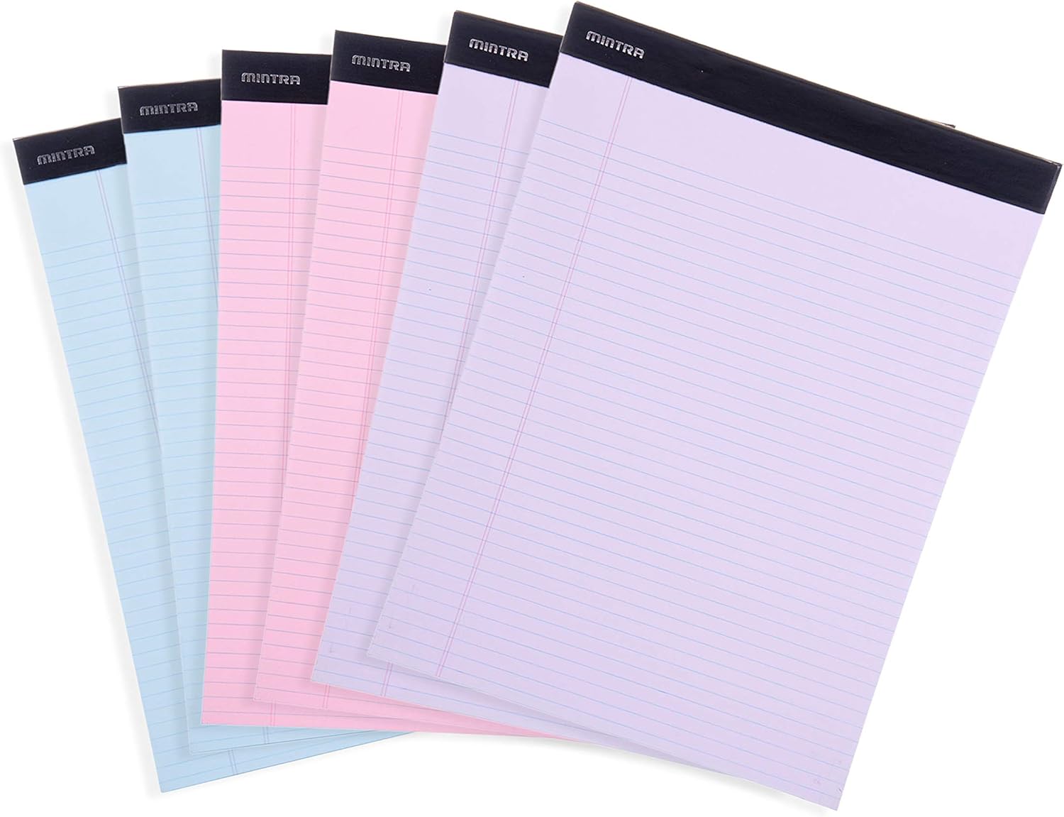 Mintra Office Legal Pads - ((Basic Pastel 6pk, 8.5in x 11in, Narrow ...