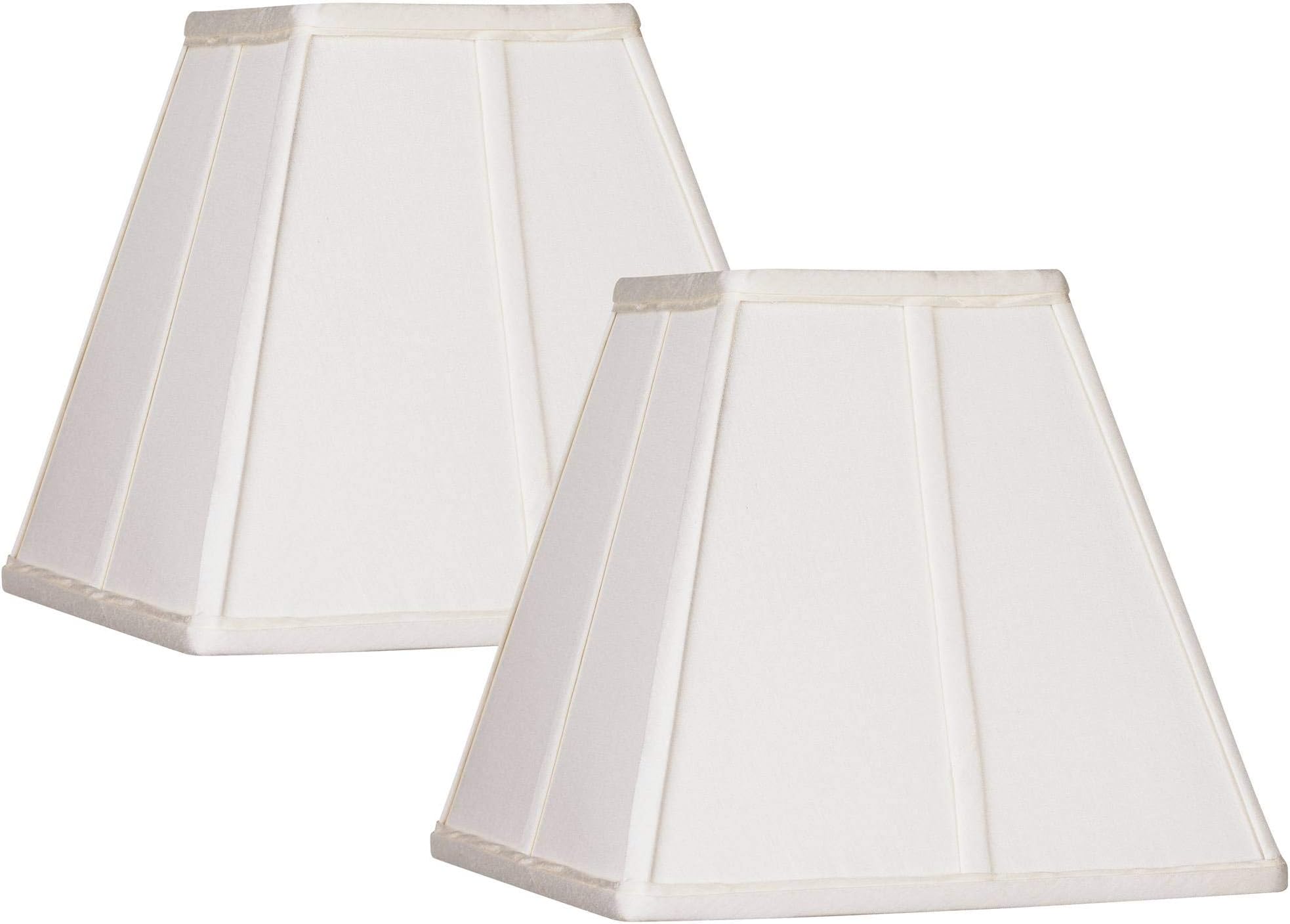 Set of 2 Square Lamp Shades Pewter Gray Small 5.25" Top x 10" Bottom x ...
